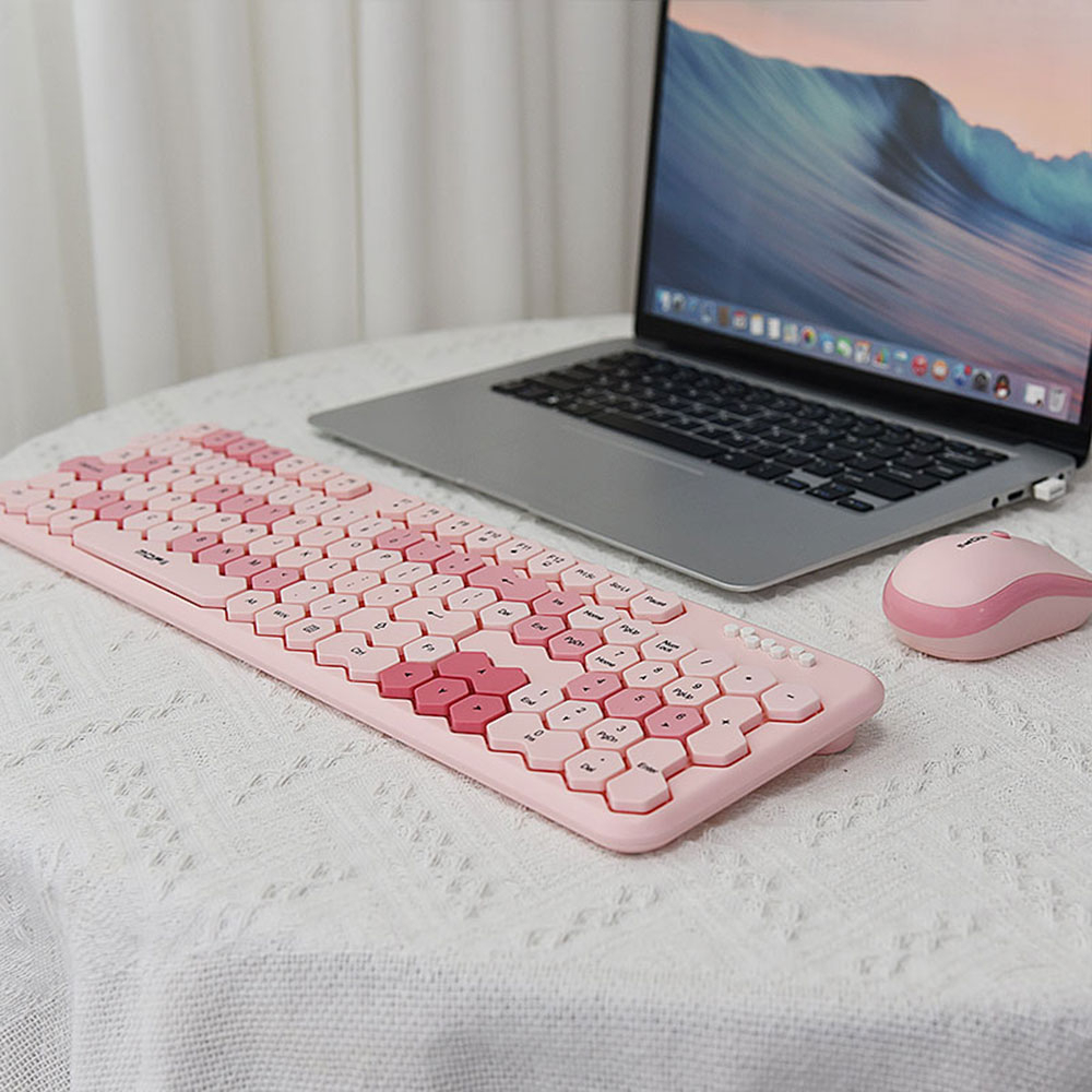 MOFii Honey S Cute Fashion Wireless Office Rhombus Keyboard and Mouse ...