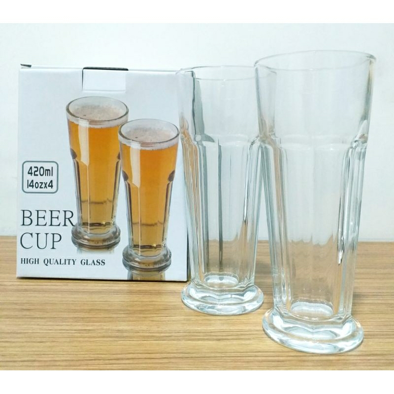 14oz/414ml Footed Pilsner Glass/Frappe Glass/Beer Glass/Latte Glass ...