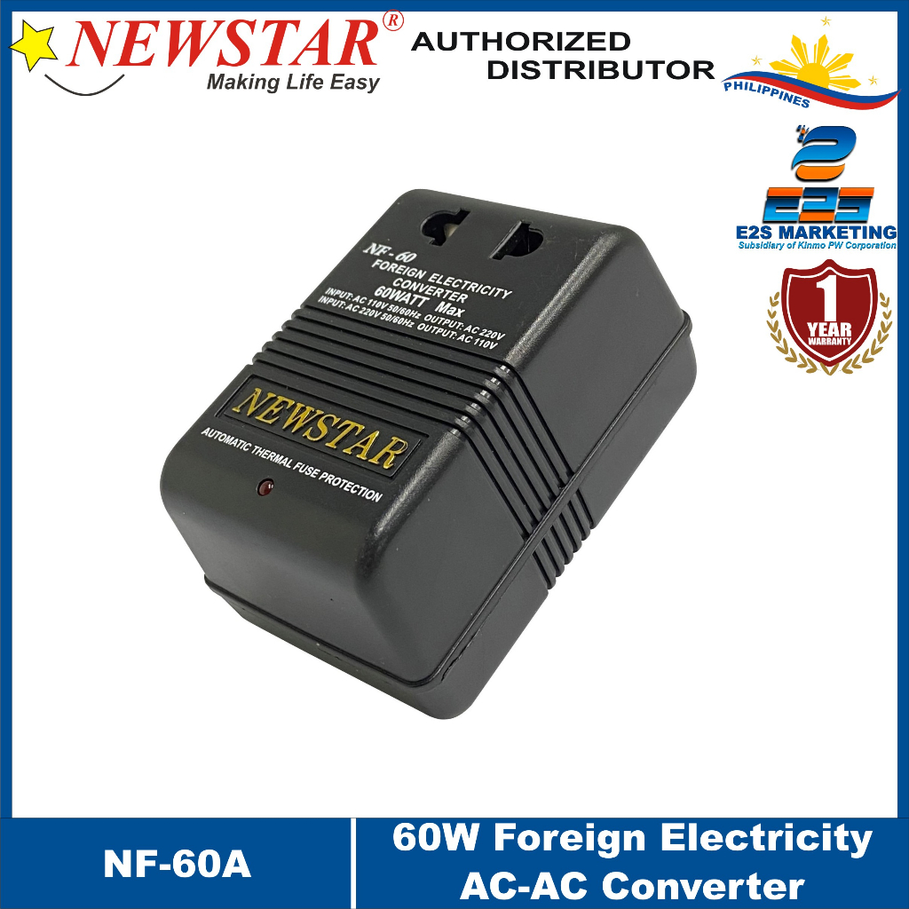 Newstar Foreign Electricity AC-AC Converter 60Watts NF-60A (110V to ...