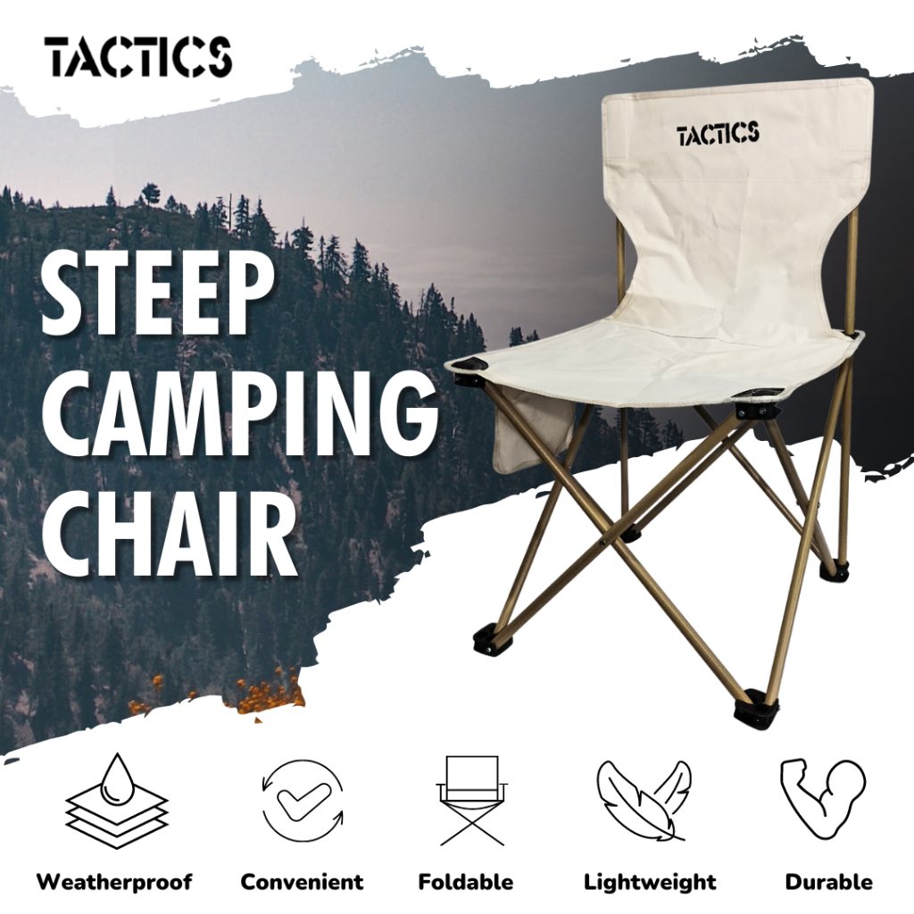 Tactics Steep Camping Chair Folding Camping Chair for Outdoor (E268 ...