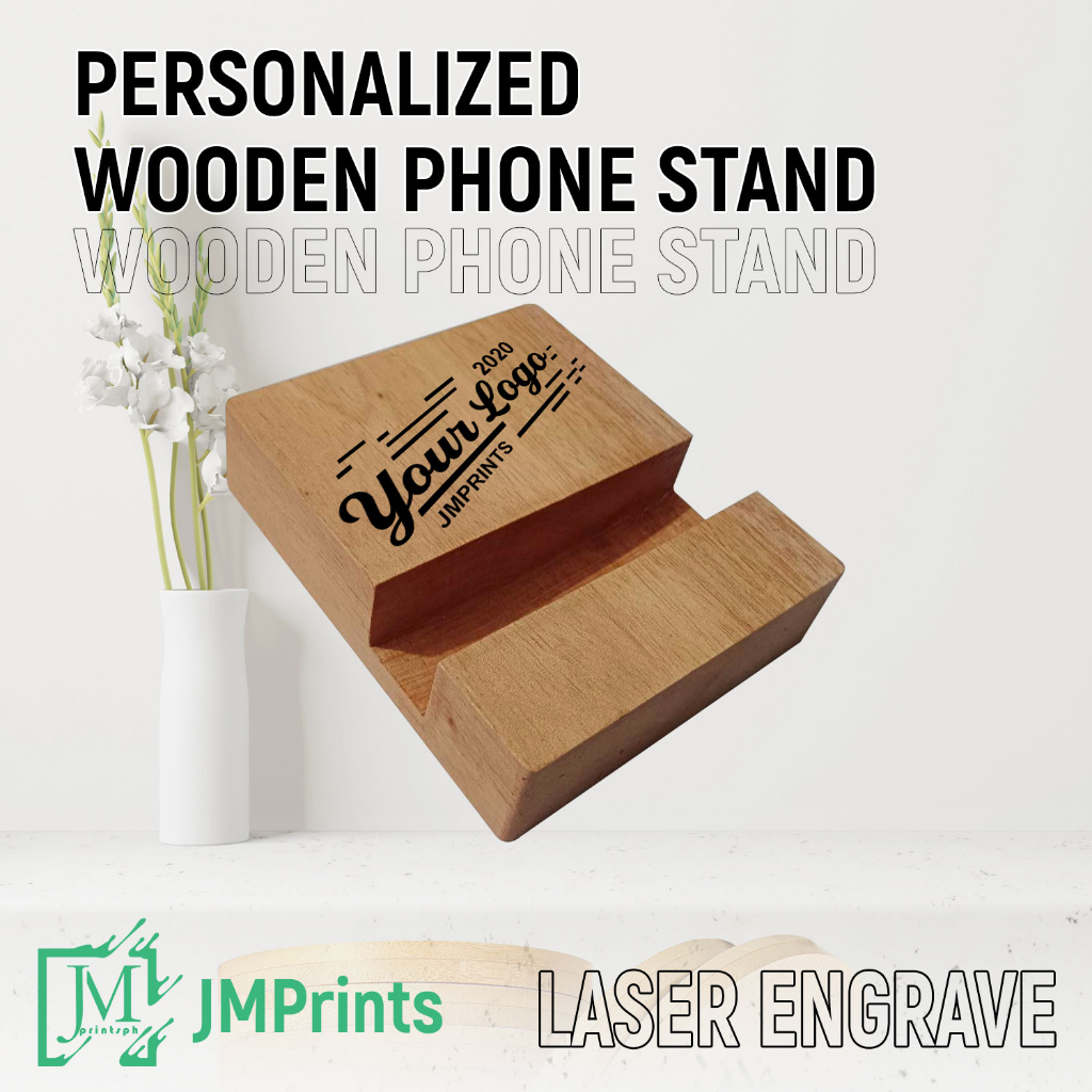 Personalized Wooden Phone Stand with Custom Laser Engraving Free ...