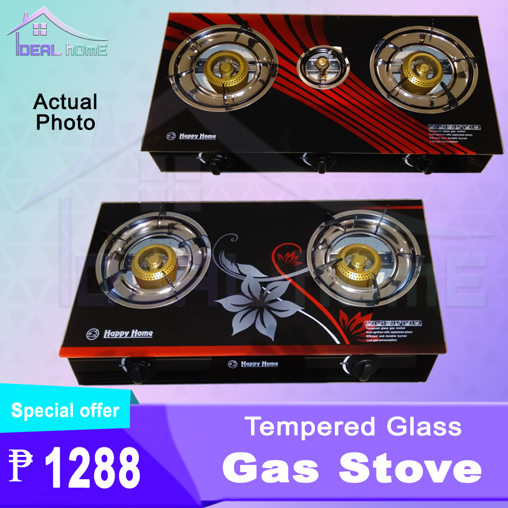 Gas Stove Stainless Steel Body Tempered Glass | Shopee Philippines