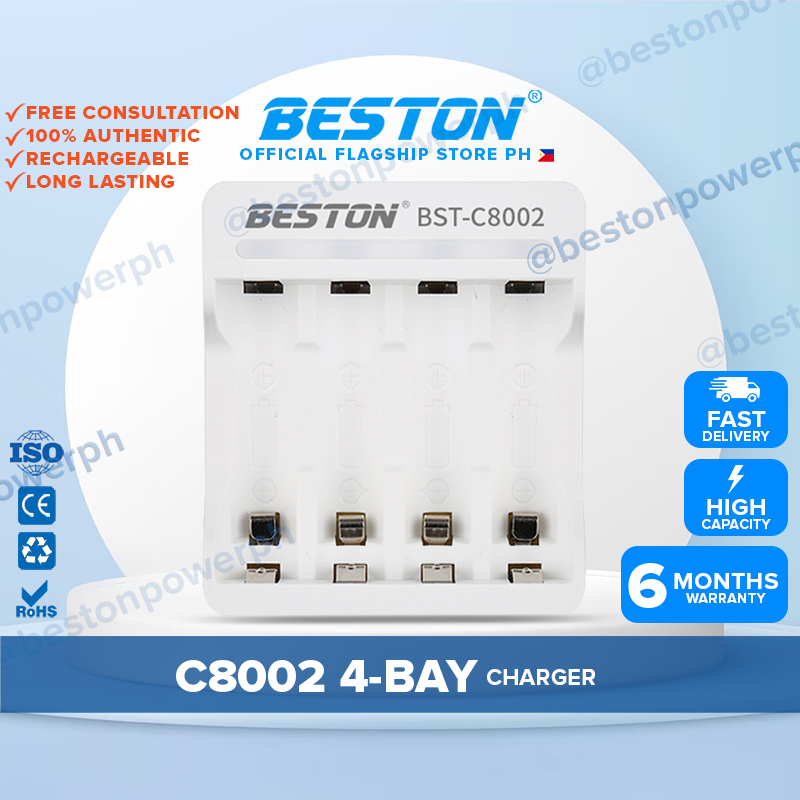 Beston C8002 4-Bay Charger Battery Charger for AA / AAA Rechargeable Battery | Shopee Philippines