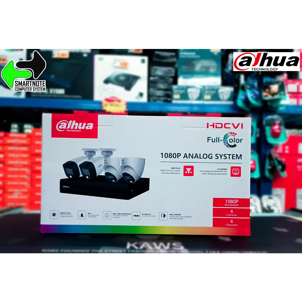 DAHUA 4 Channel Full Color 2MP HD 1080P AUDIO CCTV PACKAGE DIY KIT ...