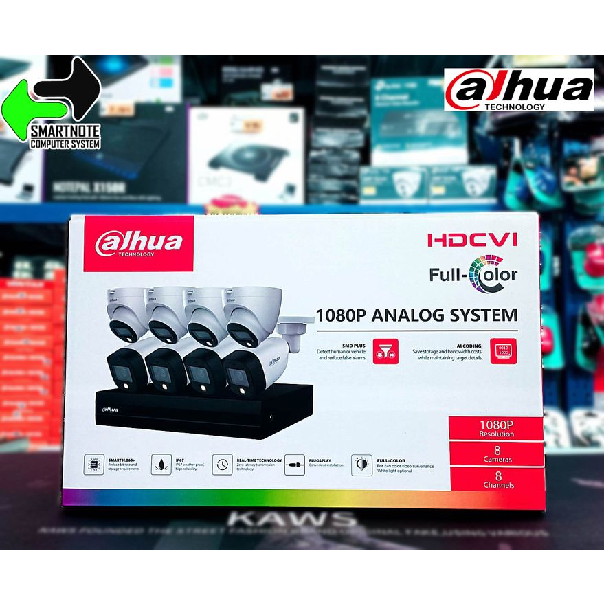 DAHUA 8 Channel Full Color 2MP HD 1080P AUDIO CCTV PACKAGE DIY KIT ...