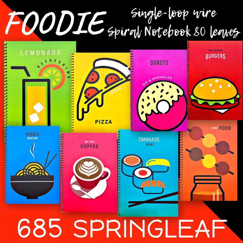 Springleaf 685 Foodie Spiral Notebook 80 leaves single-loop wire ...
