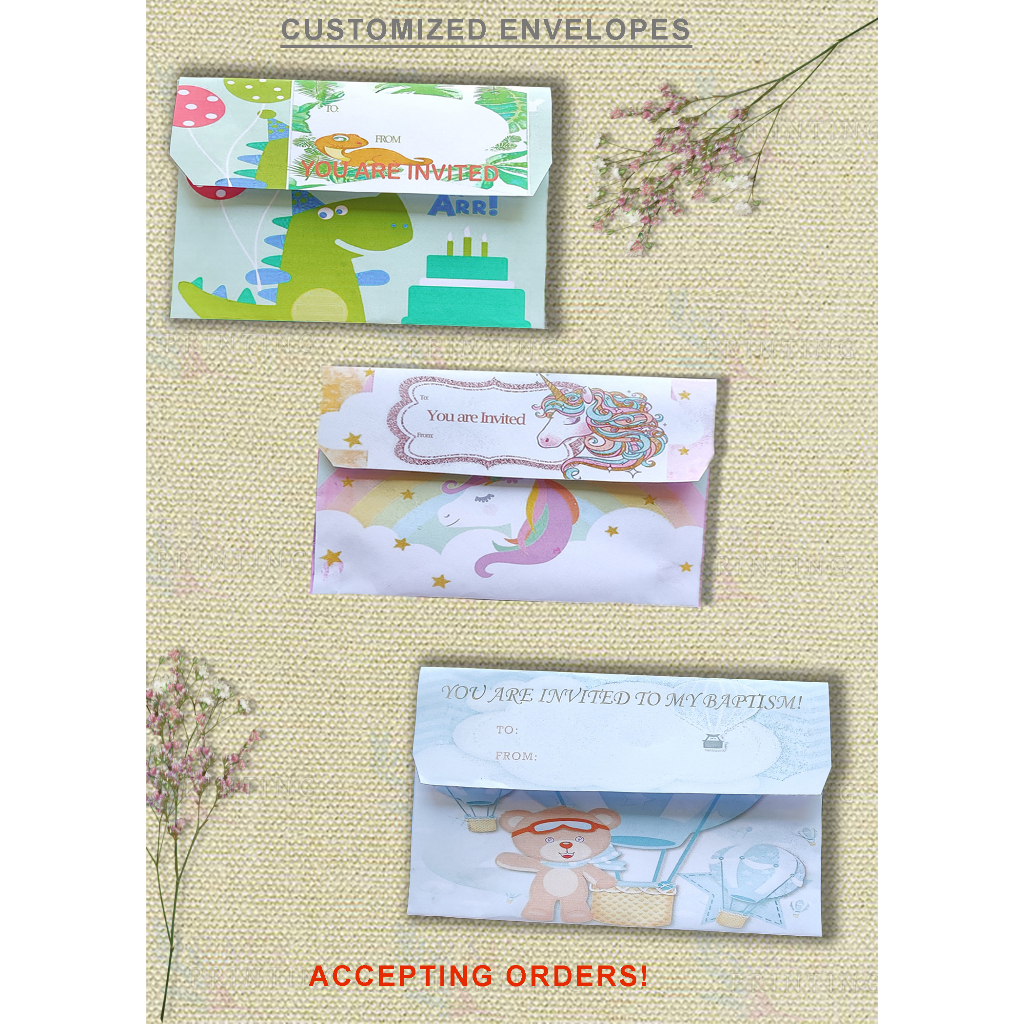 FULL PRINT CUSTOMIZED ENVELOPE For All Occasions (FREE LAYOUT) | Shopee ...