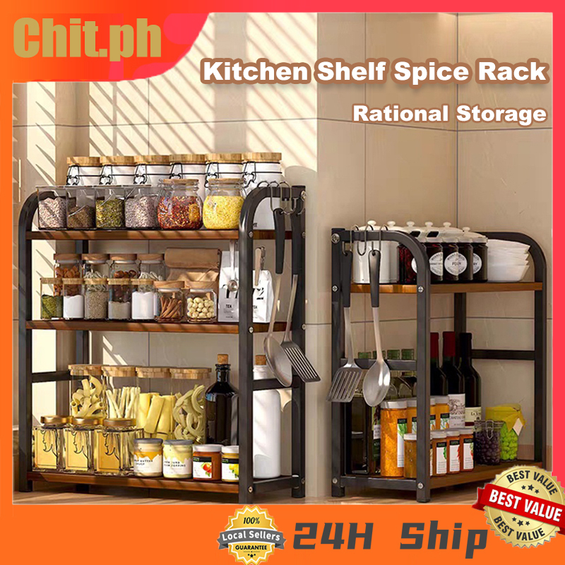CHIT 2/3 Tier Spice Rack Kitchen Rack Condiment Condiment Storage Rack ...