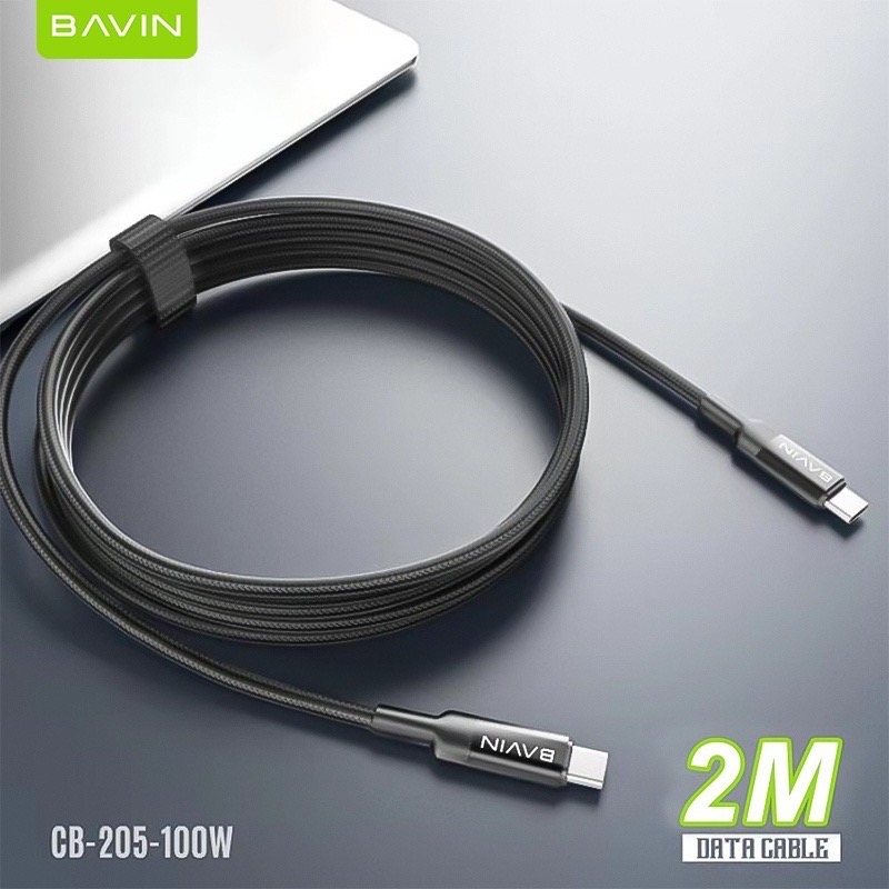 BAVIN 2 Meters Cable TYPE-C to TYPE-C 5A High Current 100W Pd Flash ...