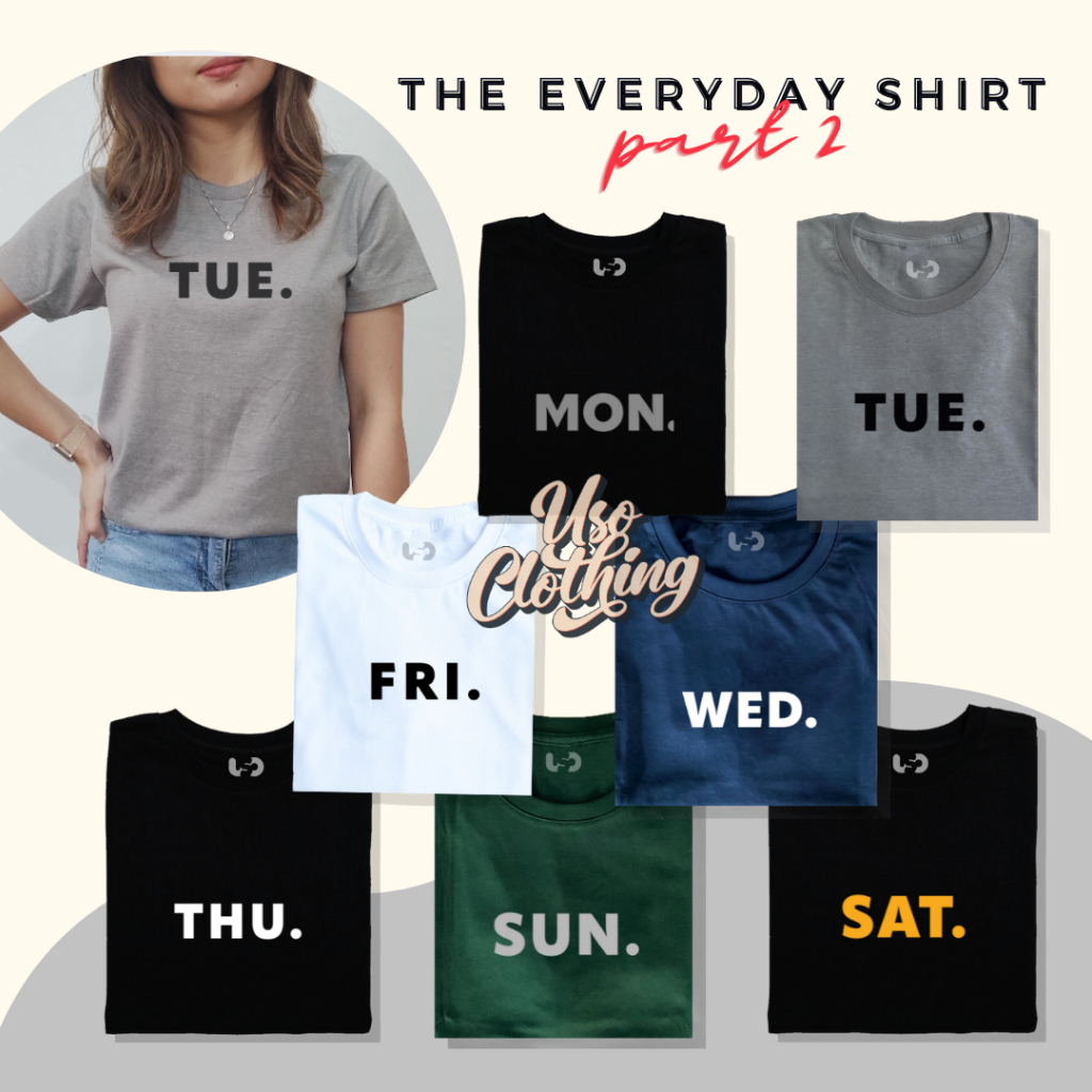 DAYS OF THE WEEK SHIRT PART 2 / EVERYDAY DAYS SHIRT / WORK DAY SHIRT ...