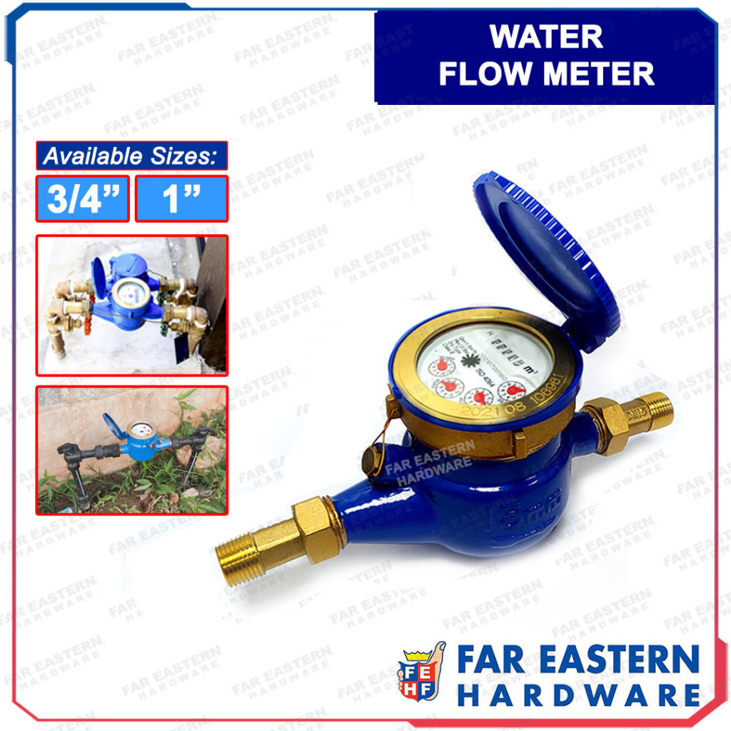 Water Flow Meter 3/4" | 1" Cast Iron EVJET | ECOTECH | Shopee Philippines