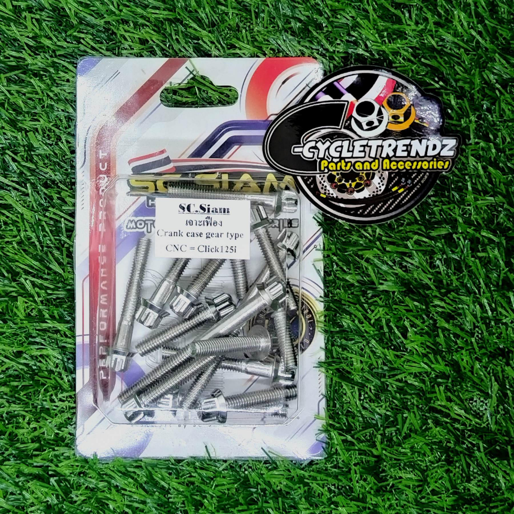SC SIAM CRANKCASE FOR CLICK 125i CNC BOLTS (Silver) | Shopee Philippines