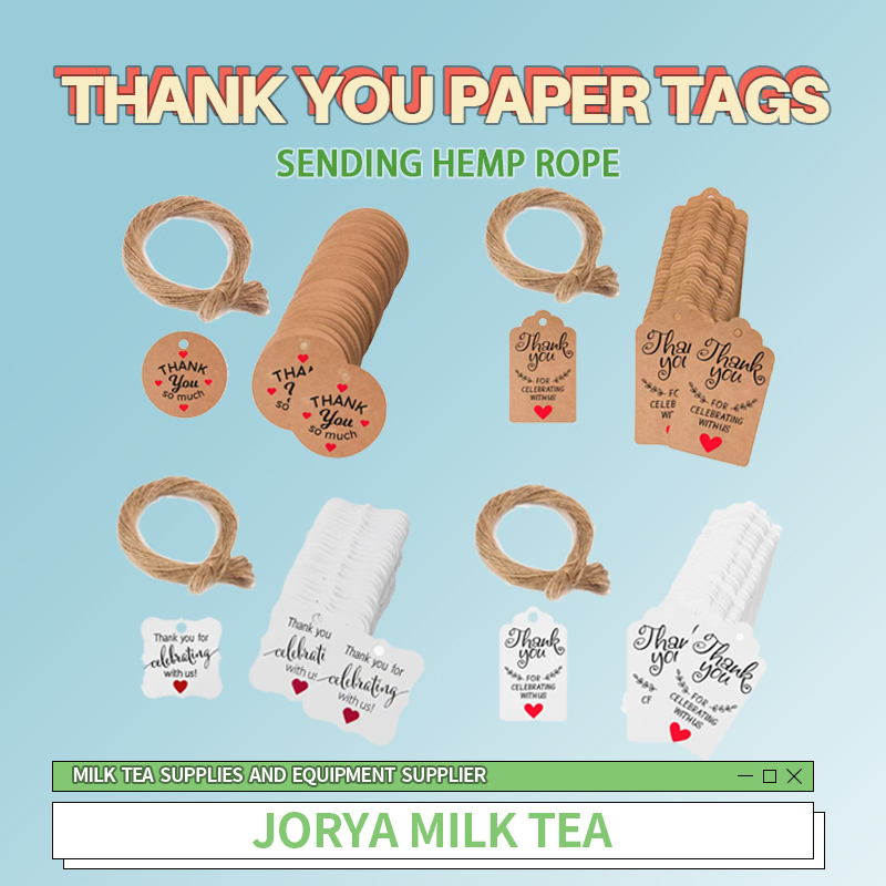 100pcs Packaging Label Handmade Tag Kraft Paper Label Thank You Gift ...