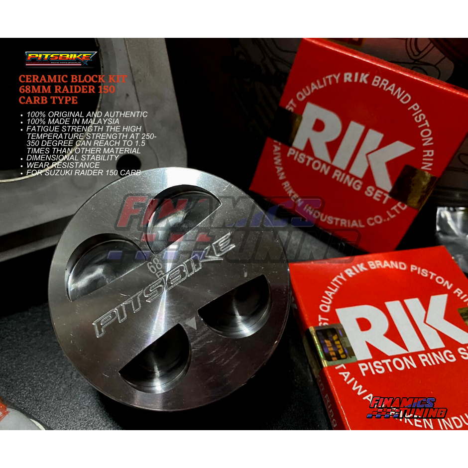 68MM SUZUKI RAIDER 150 CARB TYPE PITSBIKE CYLINDER BLOCK DOME FORGED ...