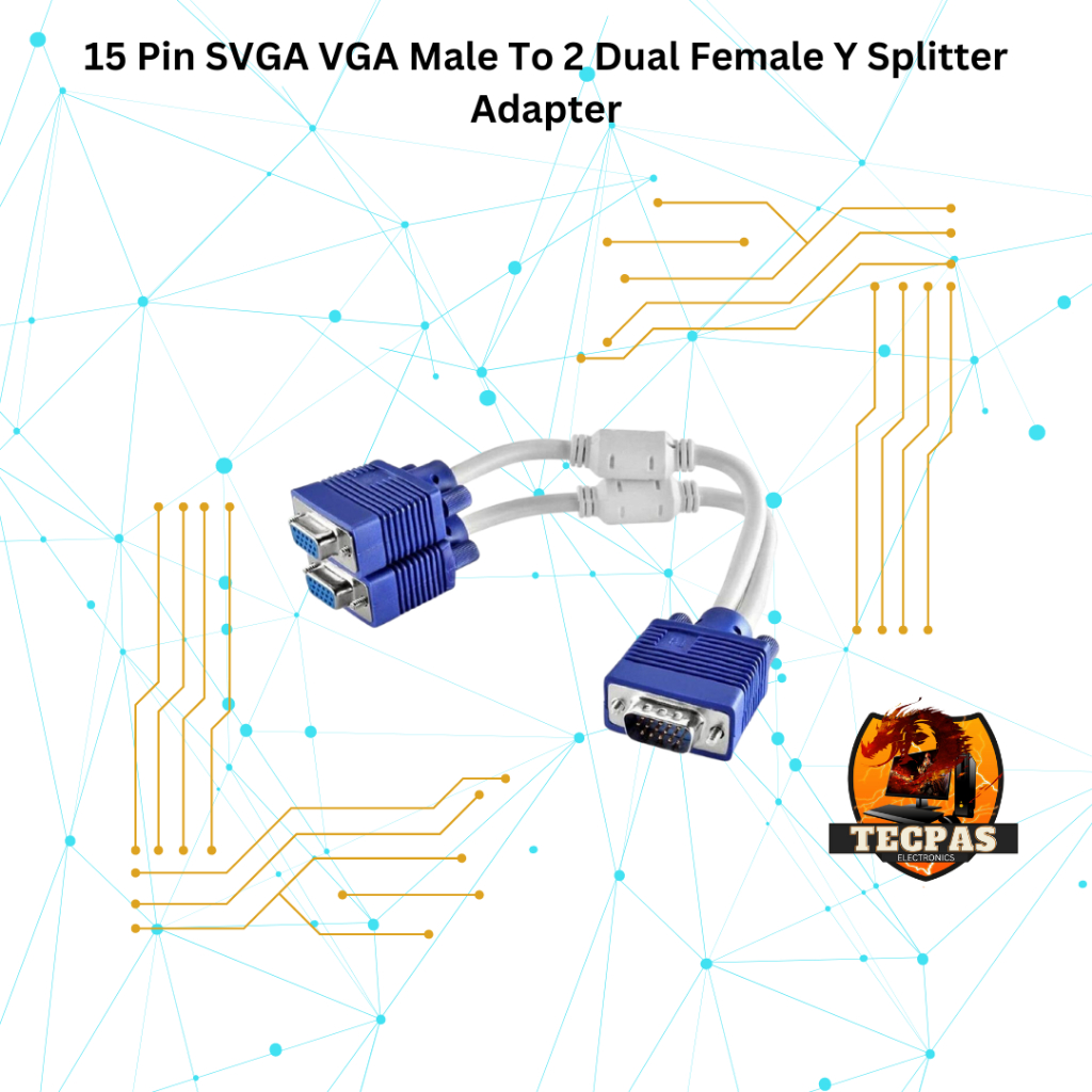 15 Pin SVGA VGA Male To 2 Dual Female Y Splitter Adapter | Shopee Philippines
