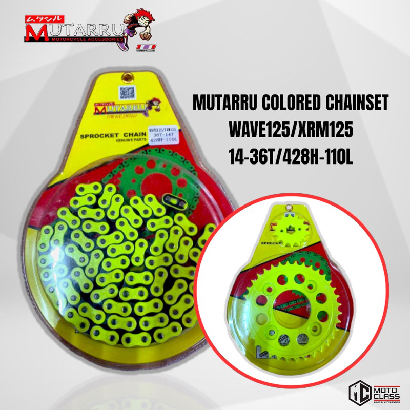 MUTARRU COLORED CHAINSET WAVE125/XRM125 14-36T/428H-110L | Shopee ...