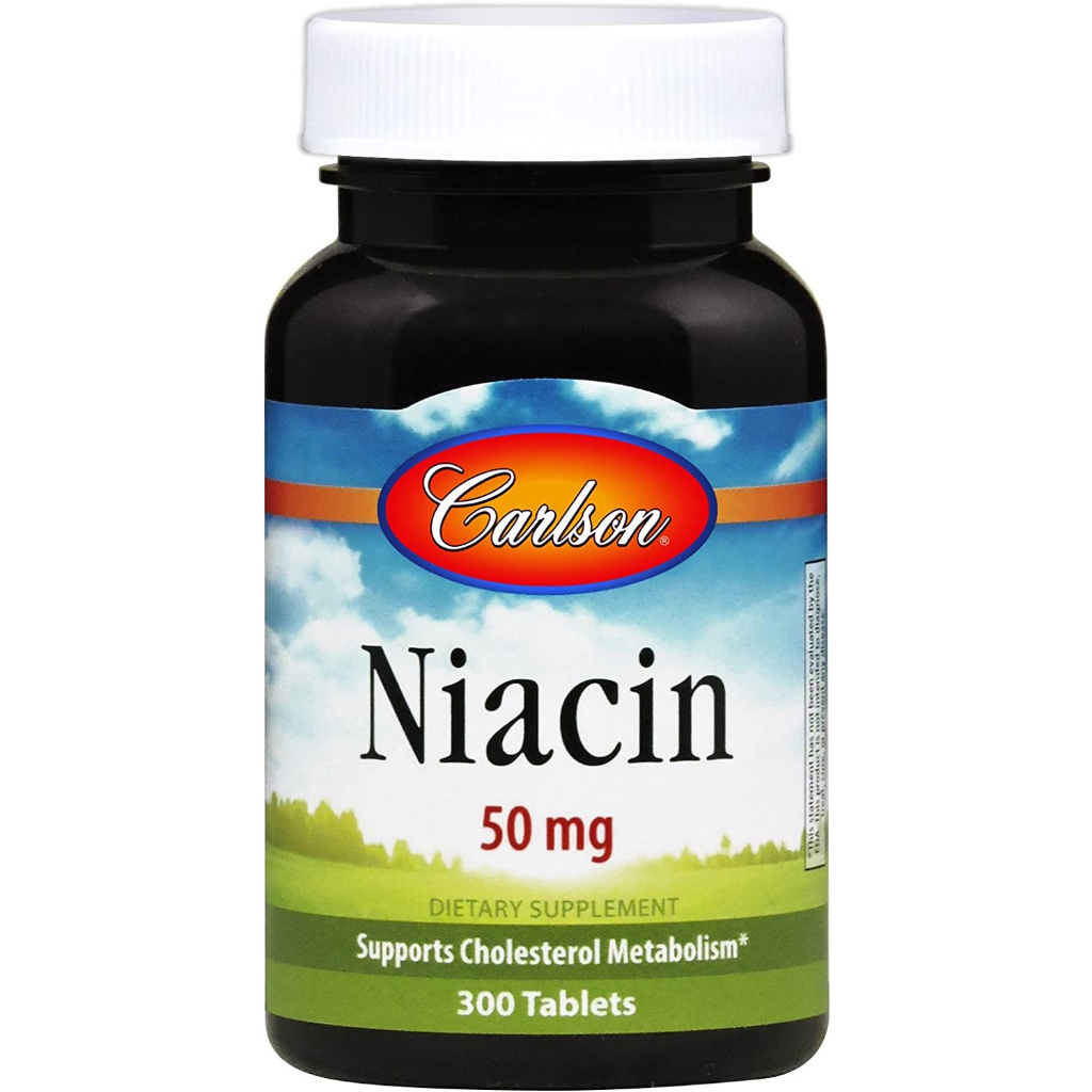 Carlson Niacin Vitamin B3 50 mg Heart Health, Nerve Function 300 ...
