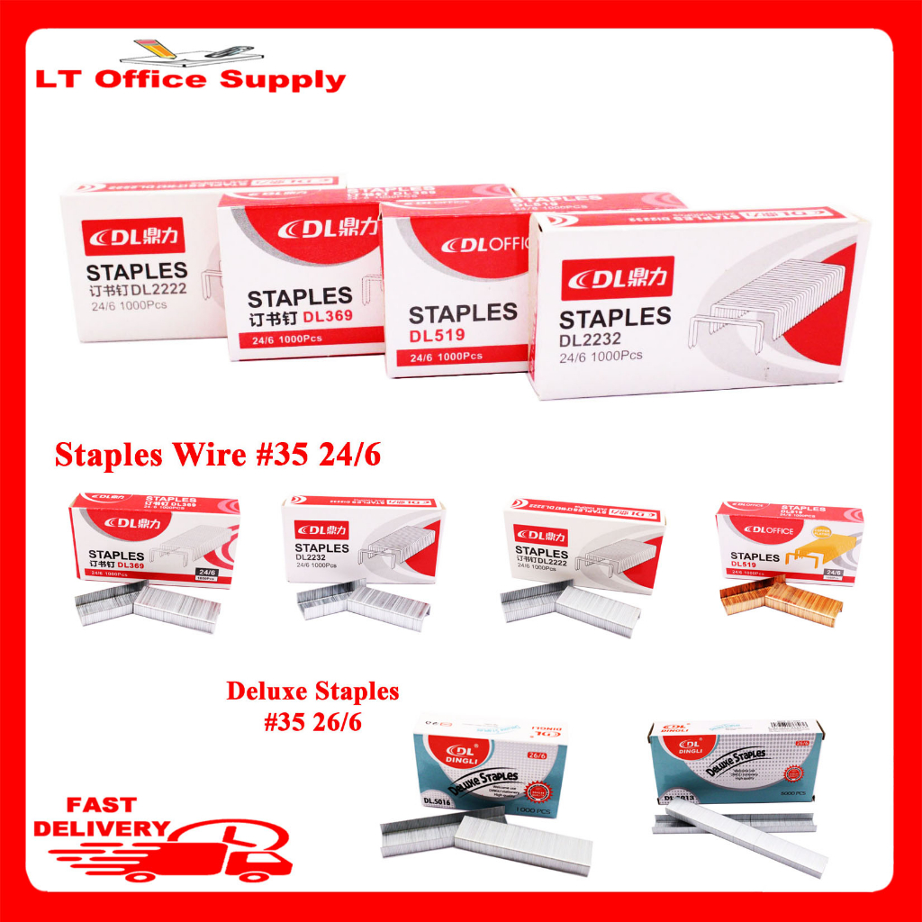 1 Box Office Staple Wire size 24/6 & 26/6 #35 Stapler Wire(DL) | Shopee ...