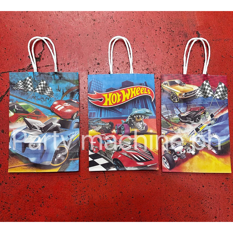 12pcs assorted Hot Wheels Paper Bag / Gift Bag / Loot Bag / Cars ...