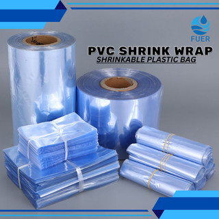 10meters | Shrinkable Transparent PVC plastic heat shrink wrap Clear ...