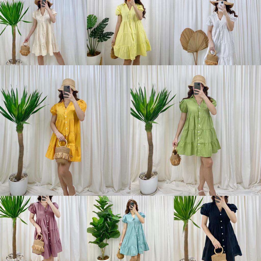 Lilly Button Plain Dress by Amari's Clothing | Shopee Philippines