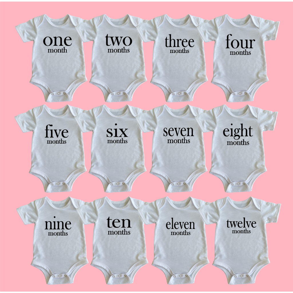 One month text monthly milestone ( monthly onesie / baby onesie ...
