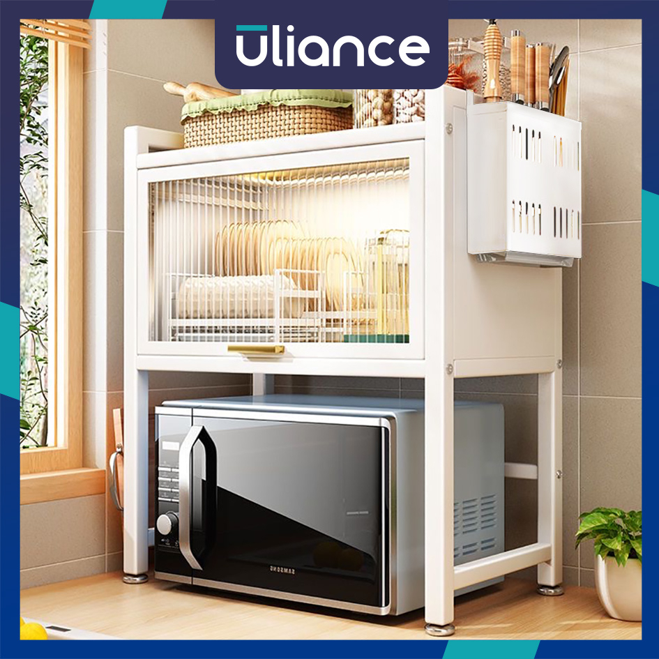 Uliance 1/2 Tier Microwave Rack Cabinet With Cover Microwave Oven Rack ...