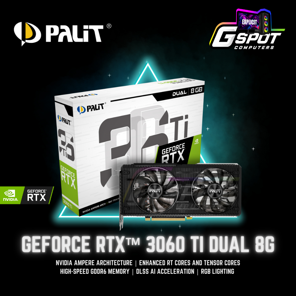 PALIT Nvidia Geforce RTX 3060 Ti Dual 8GB GDDR6 [RGB] Graphics Card ...
