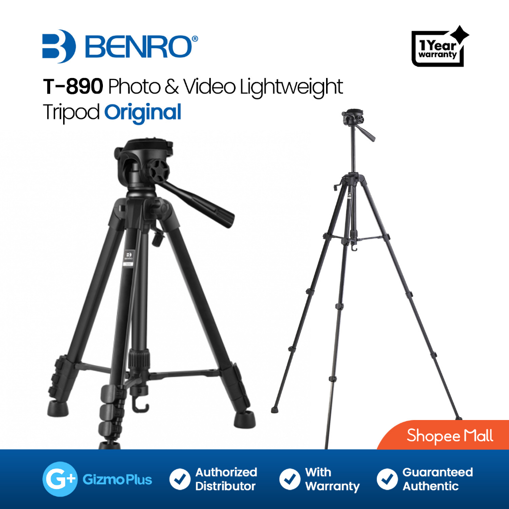 BENRO T890 Lightweight Flexible Adjustable Camera Tripod | Shopee ...