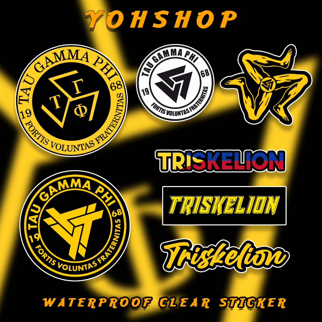 Tau Gamma phi Sticker for motorcycle Triskelion sticker Waterproof ...