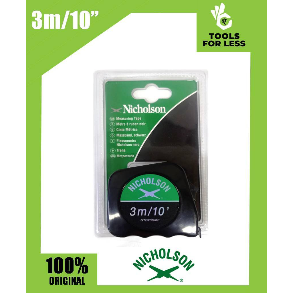 Nicholson Tape Measure 3 Meters (Black) | Shopee Philippines
