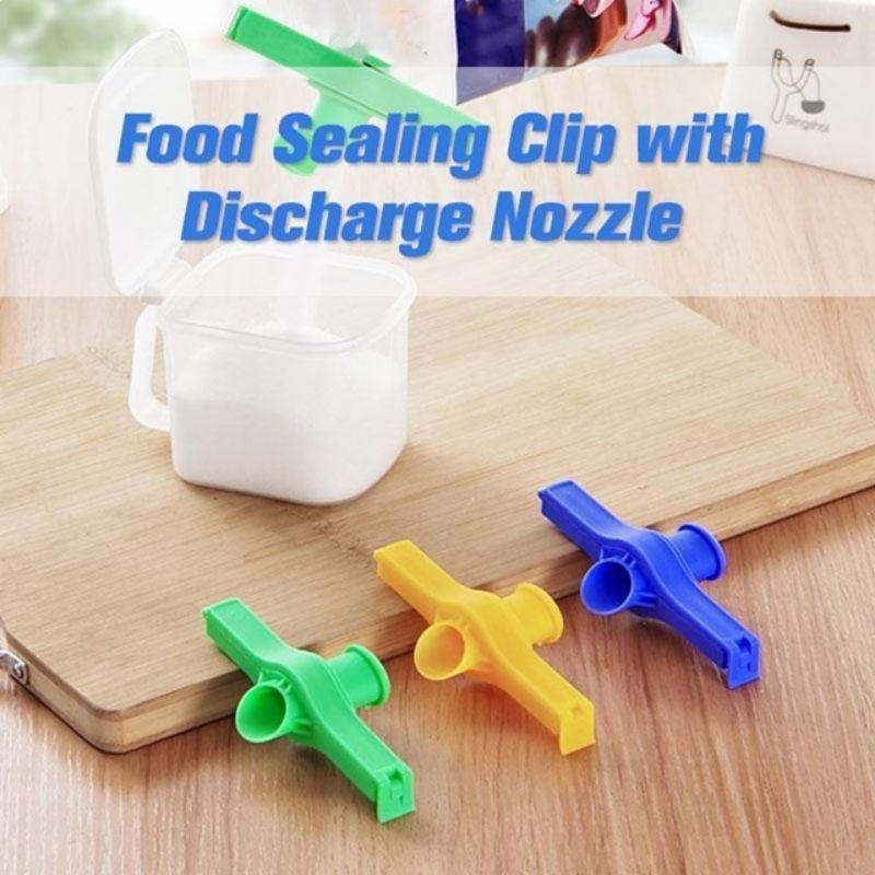USMILE 1PC BAG CLIP FOOD SEALING CLIP WITH DISCHARGE NOZZLE | Shopee ...