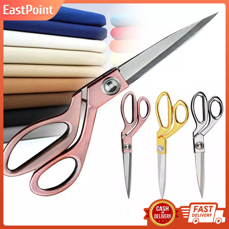 9.5 Inch Gilt Clothing Sewing Teeth Straight Head Scissors Stainless ...