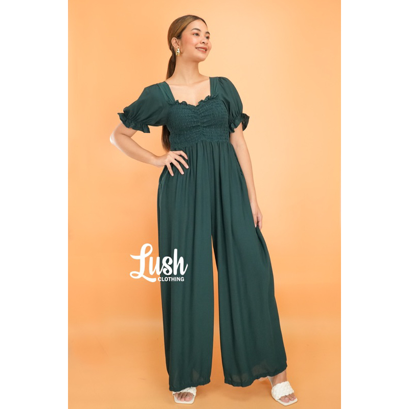 LUSH CLOTHING CHARLOTTE NEW Wide Leg Pants with Puff Sleeves and ...