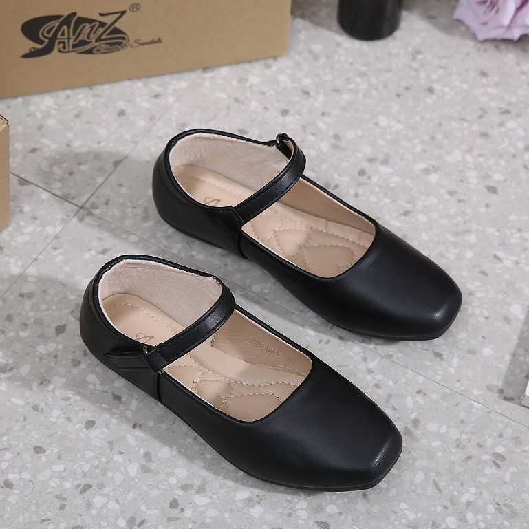 Girl fashion School black shoes for kids G8-6X | Shopee Philippines