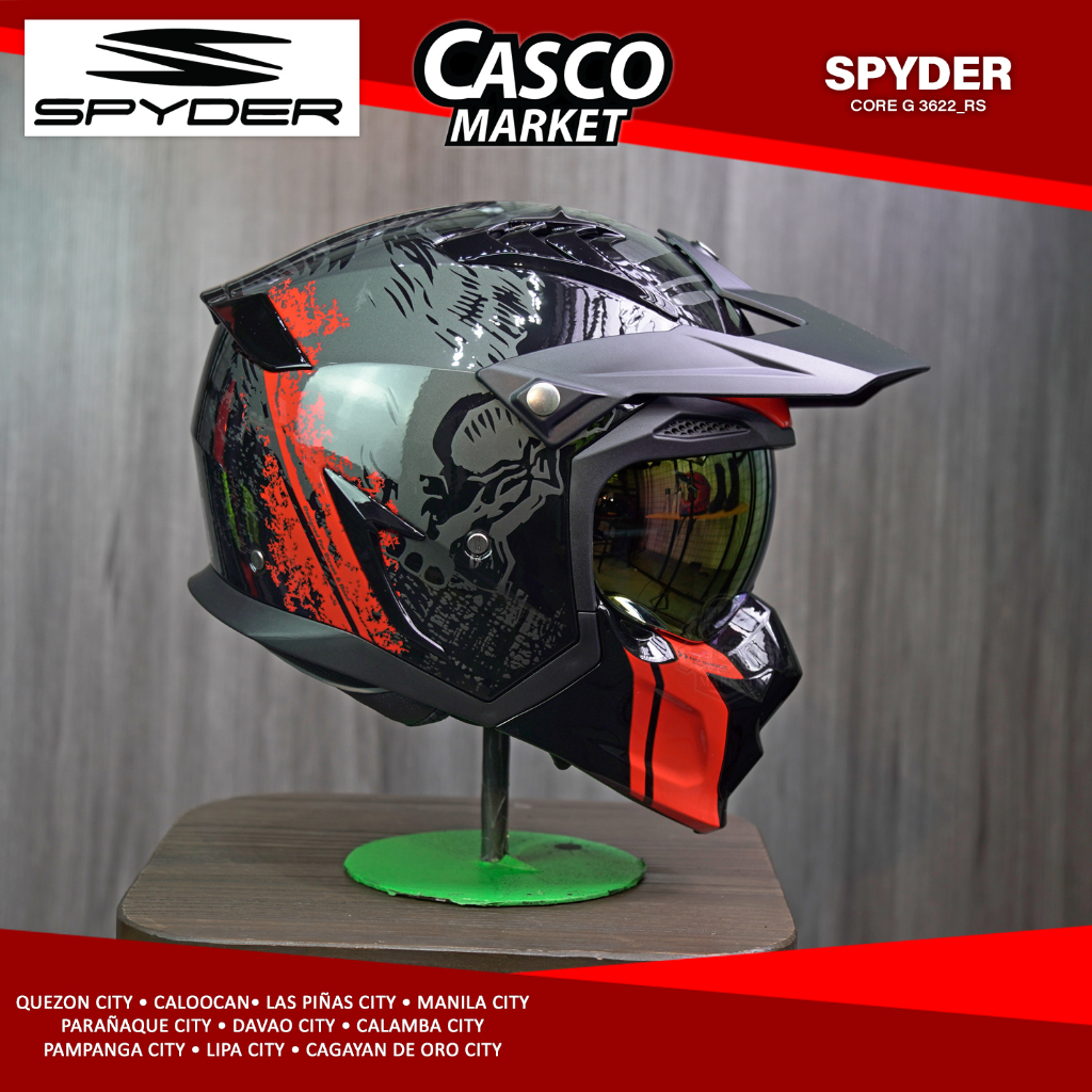 SPYDER CORE G FULL FACE/OPEN FACE HYBRID MOTORCYCEL HELMET | Shopee ...