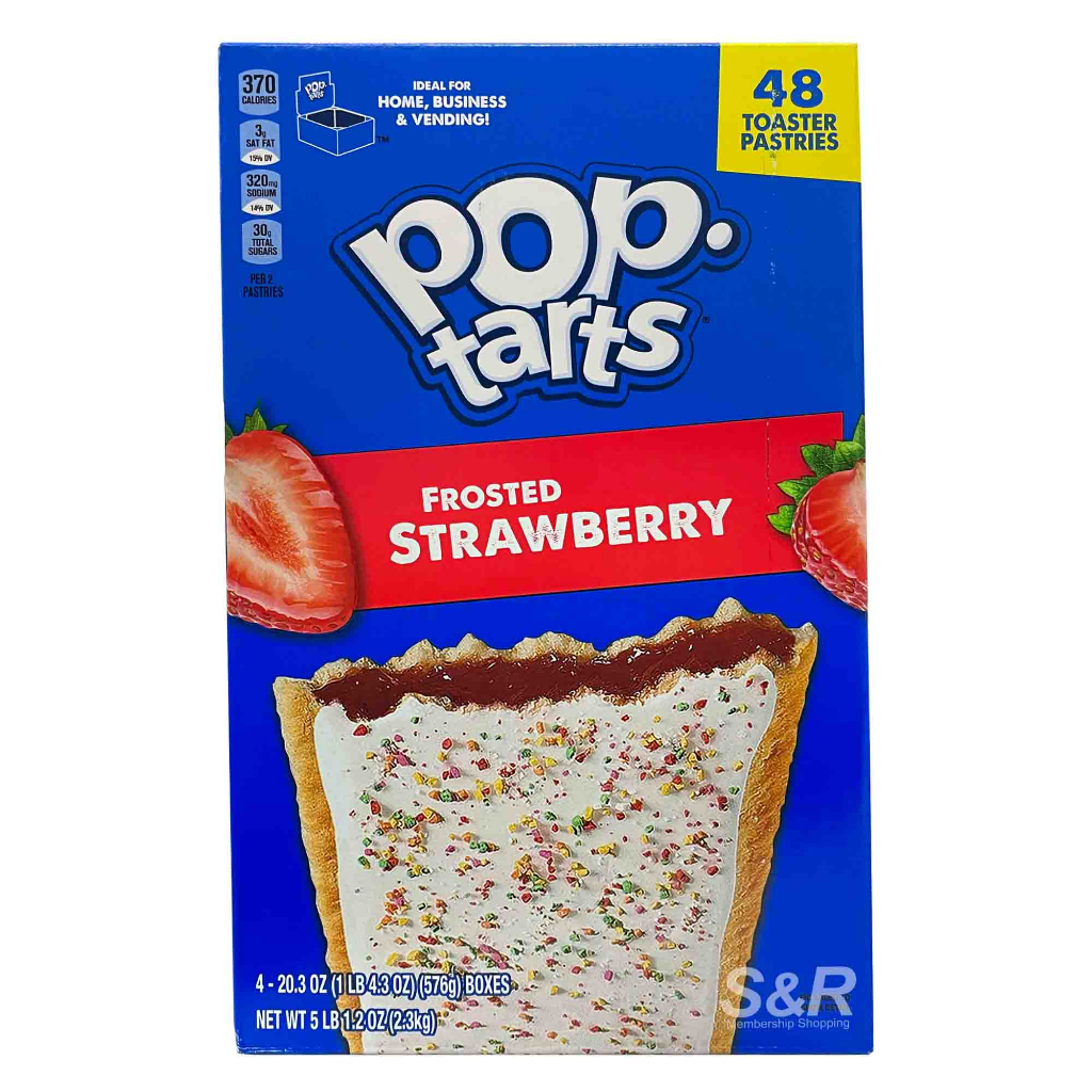 Kellogg's Pop-Tarts Frosted Strawberry Toaster Pastries (48g x 48pcs ...
