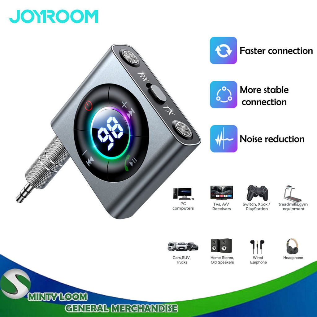 Joyroom Bluetooth 5.3 AUX Adapter Transmitter Receiver 2 in 1 Enhanced ...