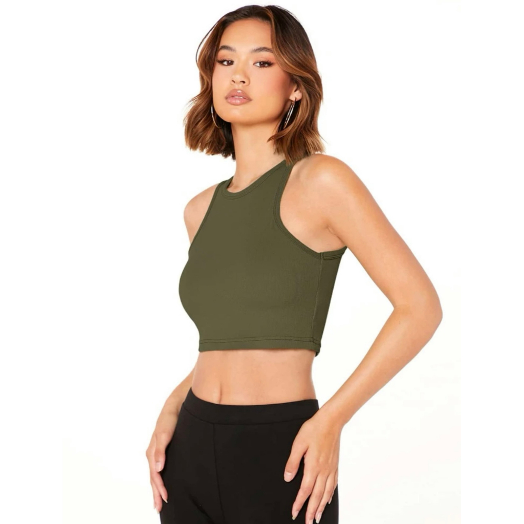 Angelcity Racer Back For Women Sando Croptop Trendy Rib Tank Top
