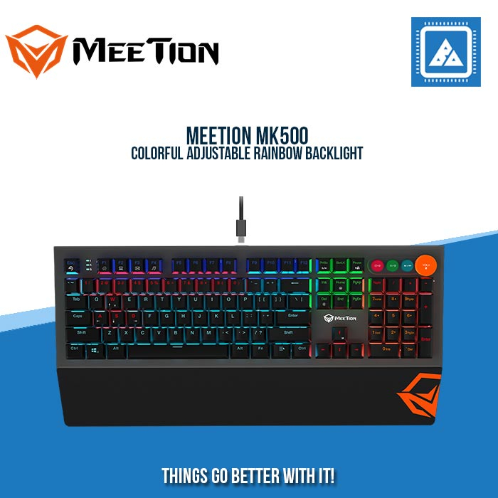 MEETION MK500 COLORFUL ADJUSTABLE RAINBOW BACKLIGHT KEYBOARD | Shopee ...