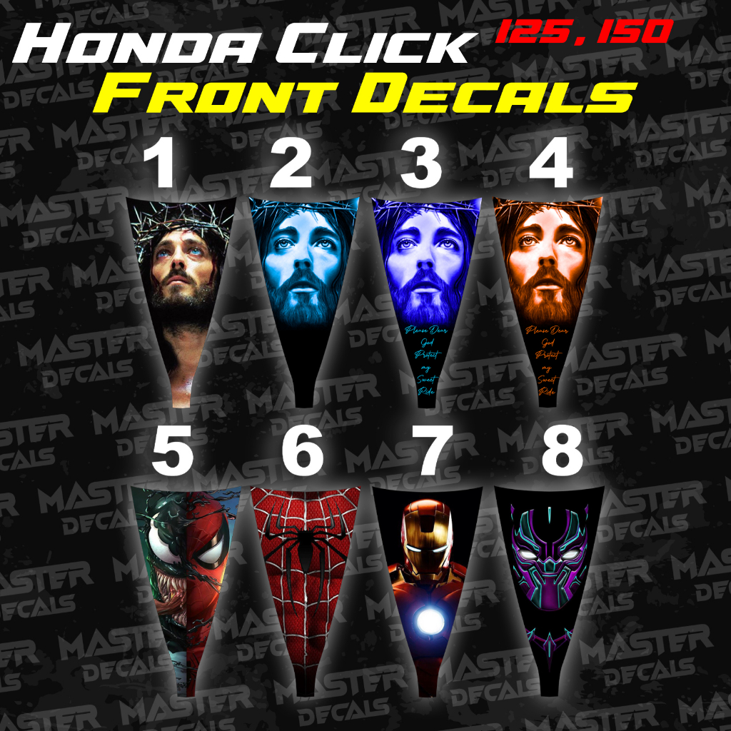 Honda Click Front Panel Sticker 125/150 Laminated Waterproof Non ...