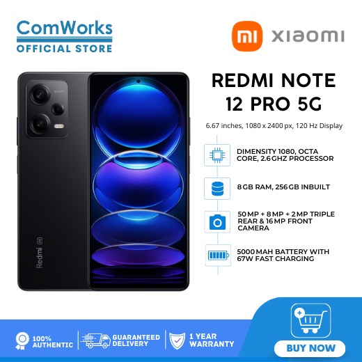 ComWorks Official Store | Xiaomi Redmi Note 12 Pro 5G | 8GB / 256GB | 6 ...