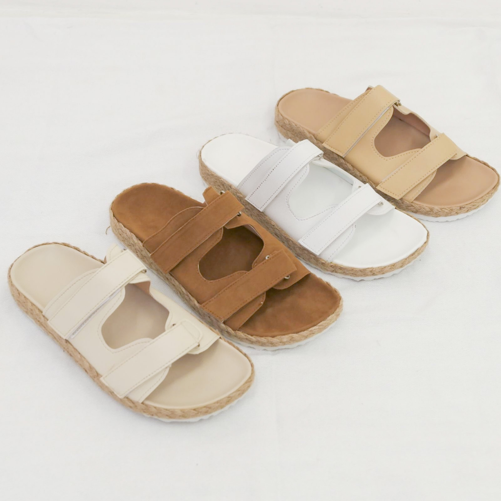 Kimi Indiana Velcro Strap Slides Slippers Casual Beach Flat Sandals ...