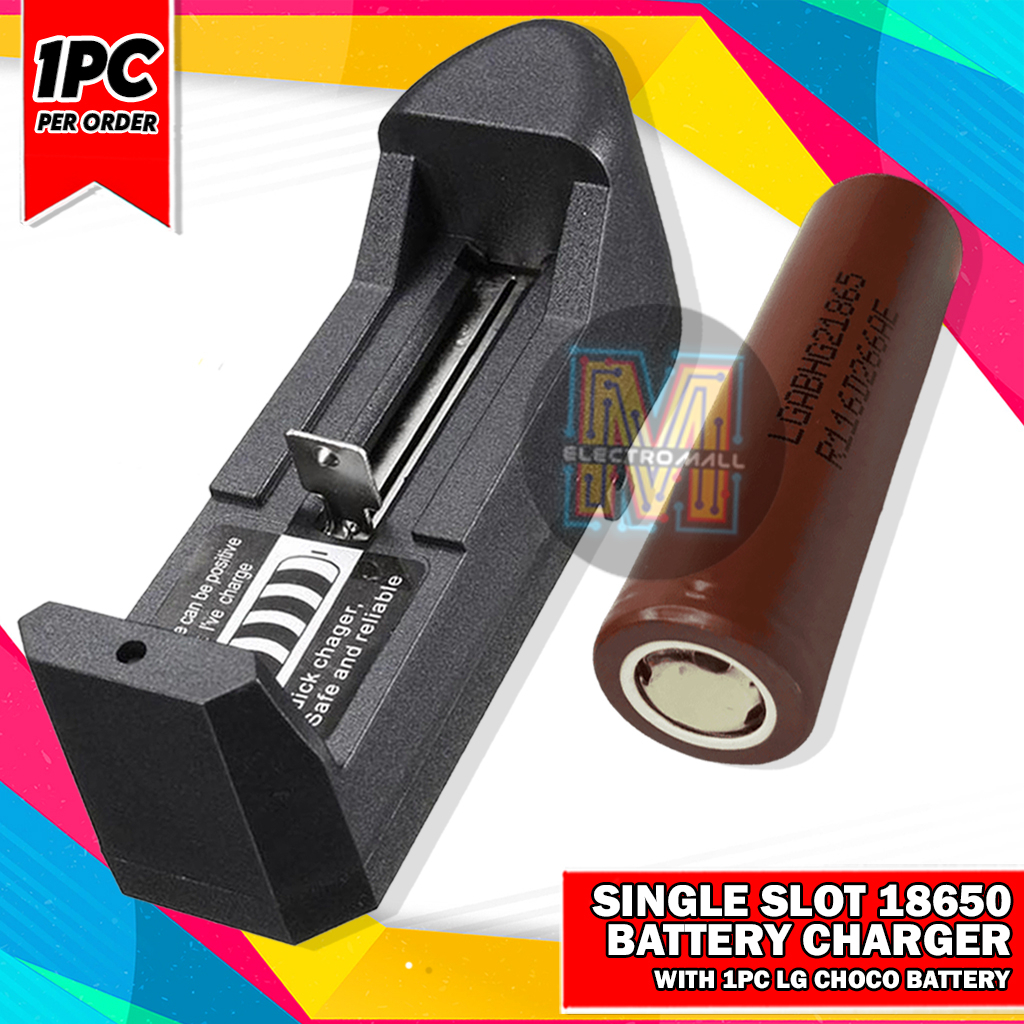 LG CHOCO 18650 Rechargeable battery w/ Universal Li-Ion Single Slot ...