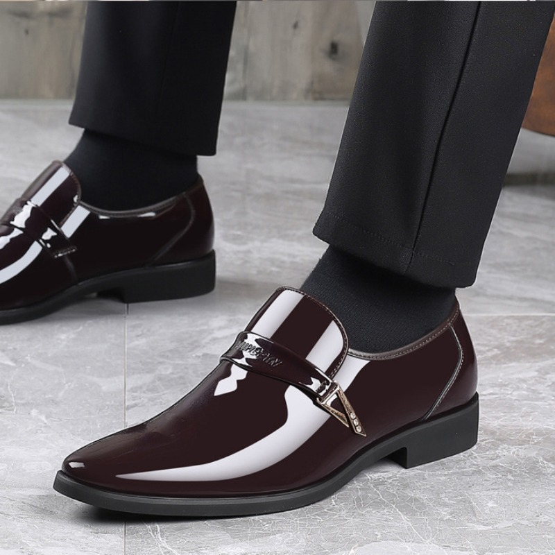 Sizes 39-44 New Men's Leather Shoes Fashion Versatile Patent Leather ...