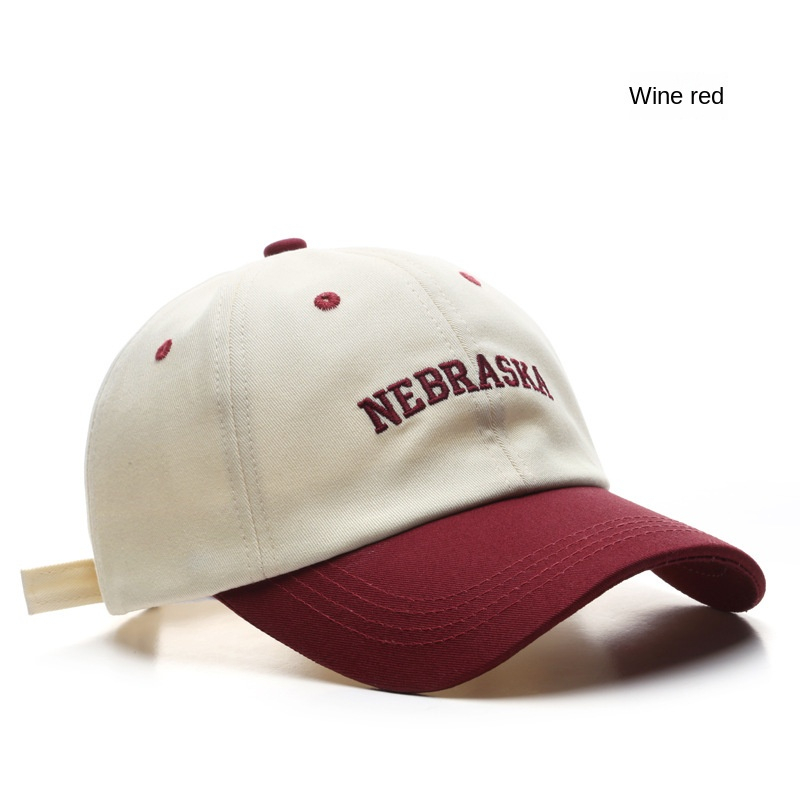 Two-Tone Color Theme OOTD Korean Cotton Unisex Baseball Caps School Cap ...