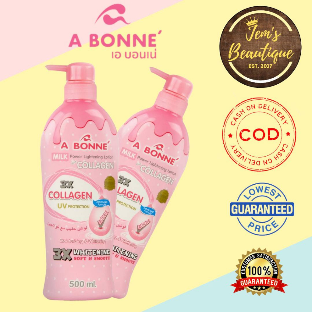 A Bonné Milk Lightening Collagen Lotion 500ml | Shopee Philippines