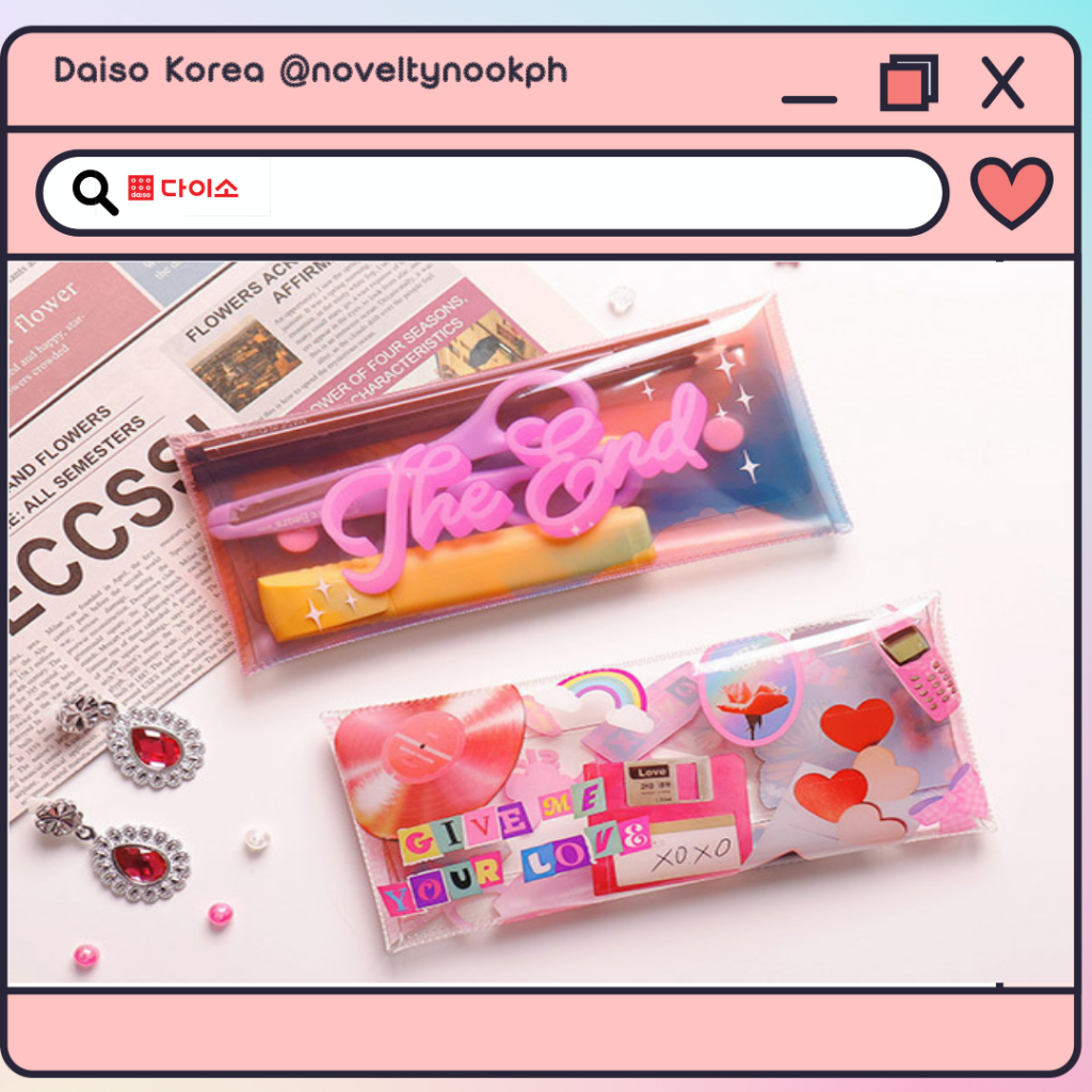 [PH Stock] Daiso Korea Hi-Teen Clear PVC Snap Pencil Case | Shopee ...