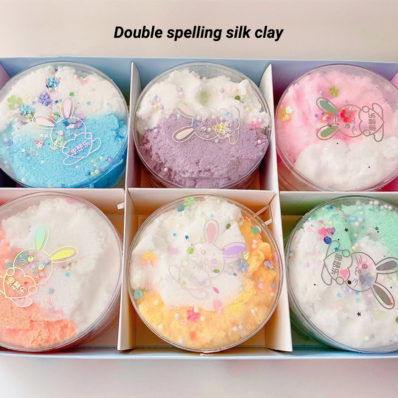 130G/Box Colorful Rainbow Slime Slime Fluffy Foam Clay DIY Soft Cotton ...