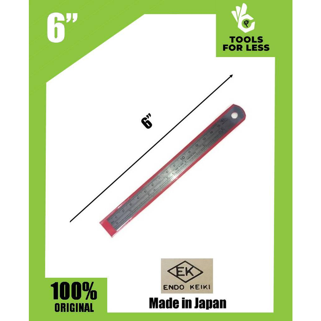 Endo Keiki Stainless Steel Ruler Available Sizes: 6 inches Made in ...
